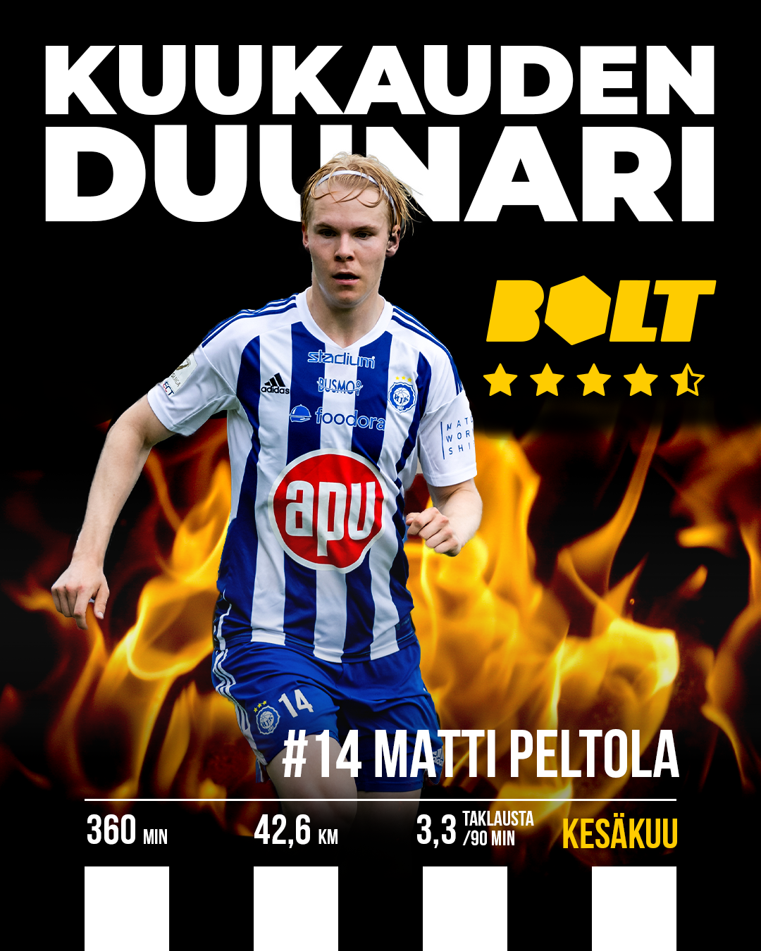 Matti Peltola on Bolt Worksin kesäkuun Kuukauden duunari