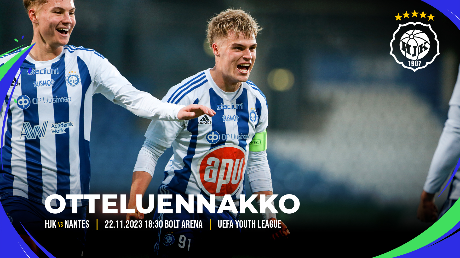 HJK isännöi FC Nantesia UEFA Youth Leaguessa keskiviikkona - HJK Helsinki